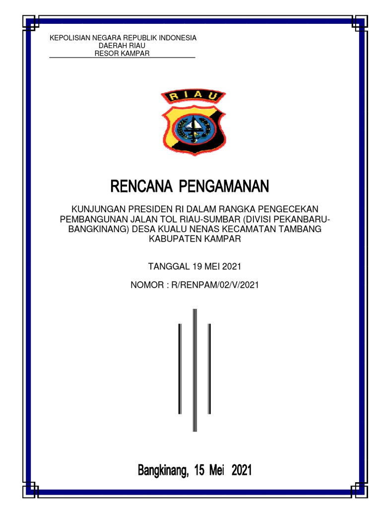 Renpam Kunjungan Preseiden Ri | PDF