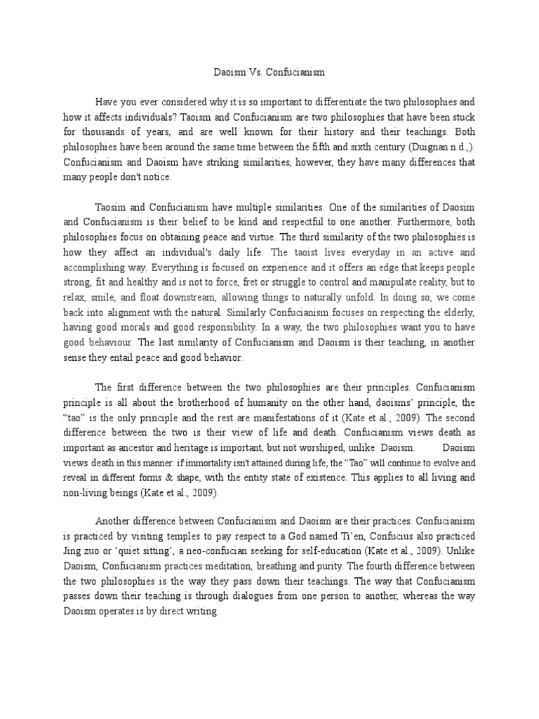 Daoism Vs Confucianism | PDF | Confucianism | Philosophical Theories