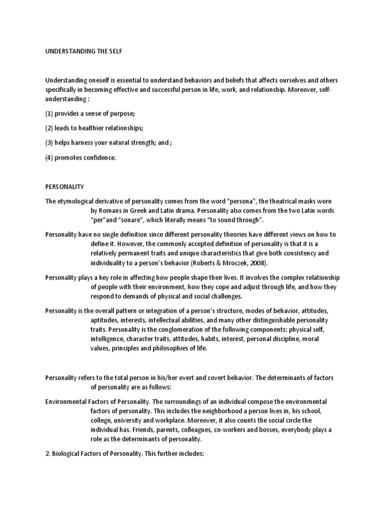 Understanding The Self | PDF | Id | Self