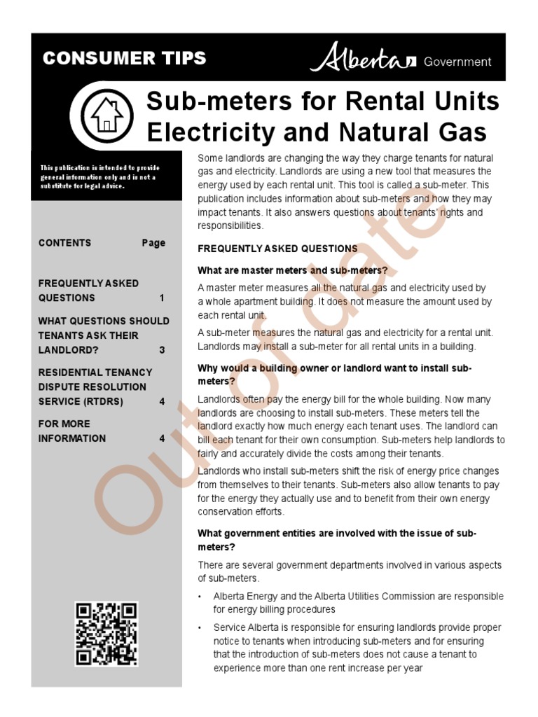 Out of Date: Sub-Meters For Rental Units Electricity and Natural Gas ...