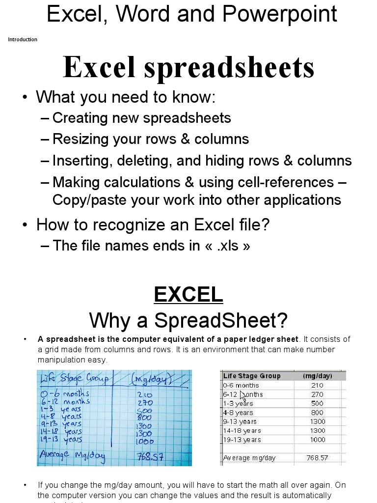 Introduction To Excel Word and Powerpoint 2015 | PDF | Spreadsheet ...