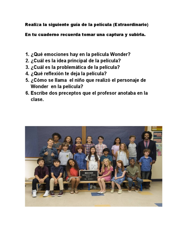 Guía de la película Wonder | PDF