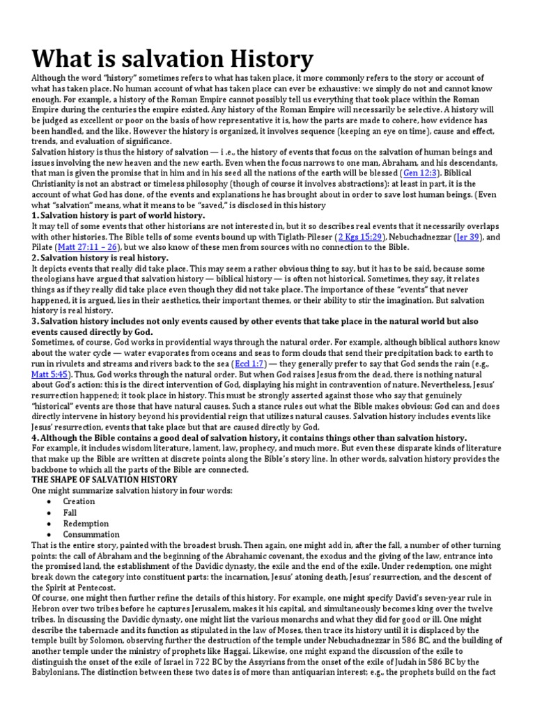 What Is Salvation History | PDF | Revelation | Jesus