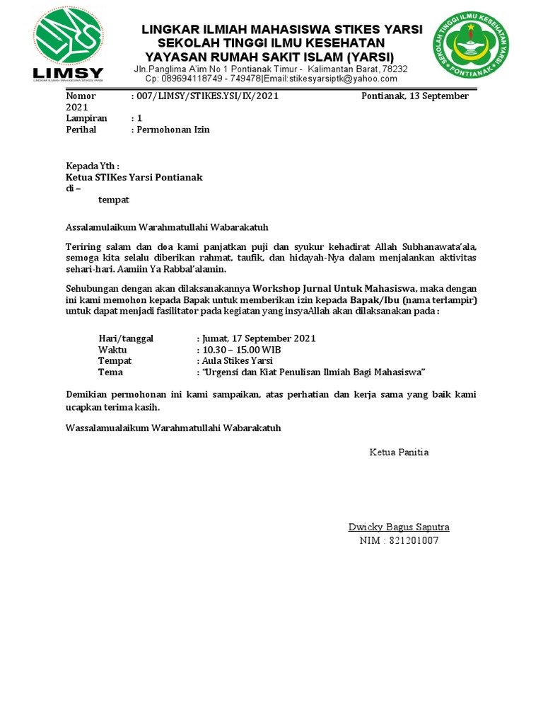 Surat Permohonan Fasilitator | PDF
