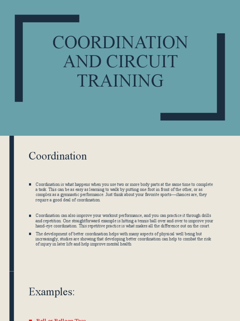 Coordination AND CIRCUIT TRAINING | PDF | Physical Exercise | Recreation