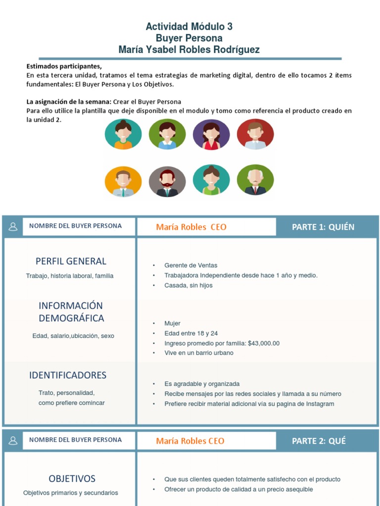 Buyer Persona Tarea 3 MR | PDF | Marketing | Gestión de la relación con el cliente