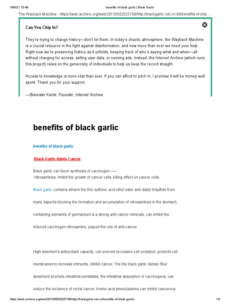 Benefits of Black Garlic - Black Garlic | PDF | Diabetes | Insulin