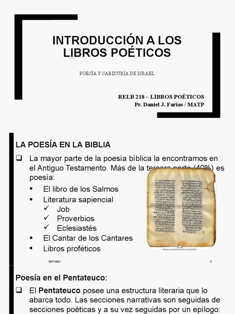 Clase 1 - Introducción A Los Libros Poéticos | PDF | Poesía | Salmos