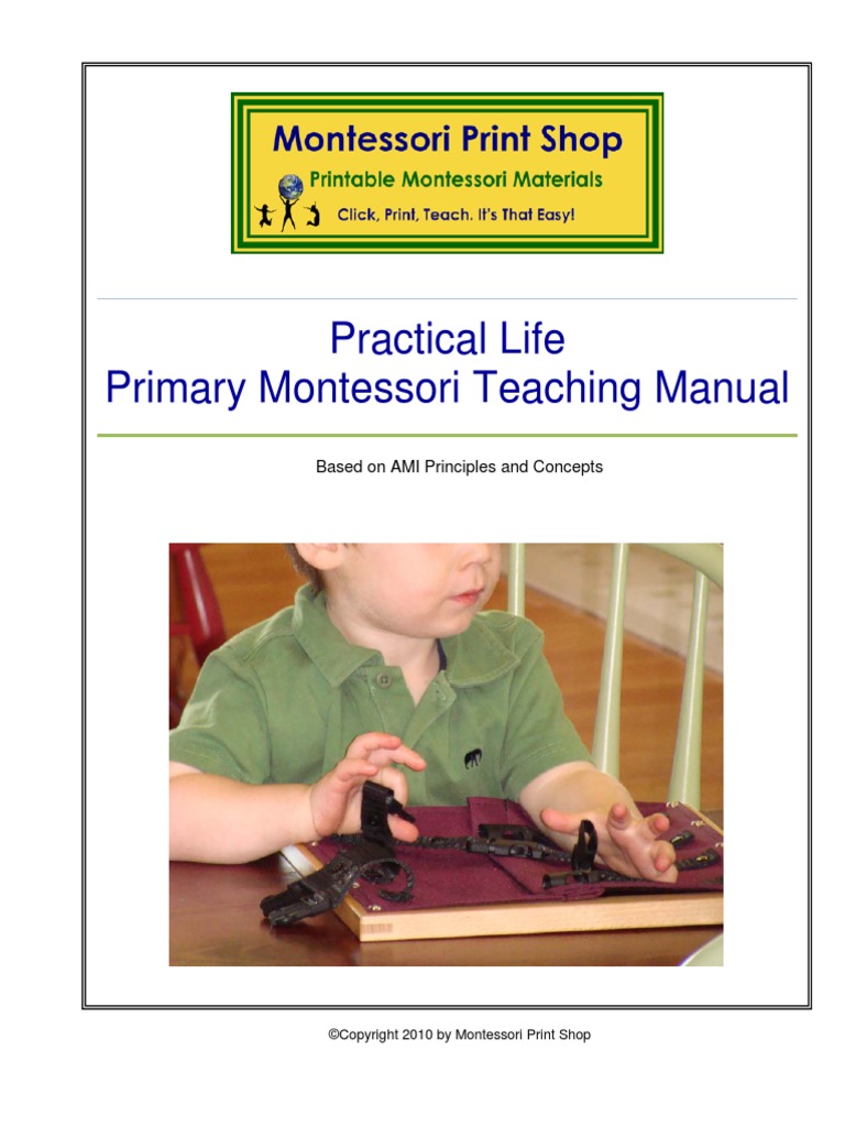 Practical Life Teaching Manual Montessori | PDF | Montessori Education ...