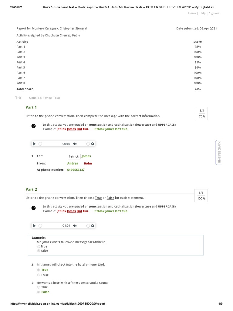 Units 1-5 General Test | PDF | Letter Case