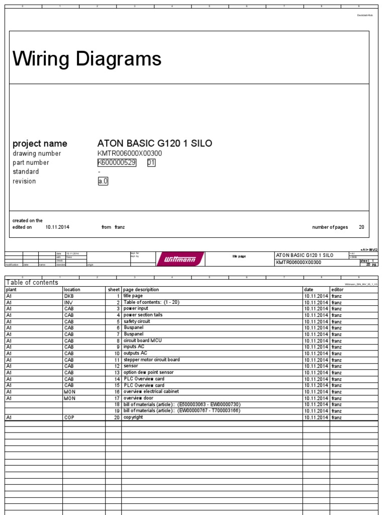 Wiring Diagrams: Aton Basic G120 1 Silo Project Name | PDF | Components ...