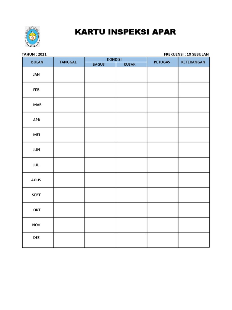 Kartu Inspeksi Apar | PDF