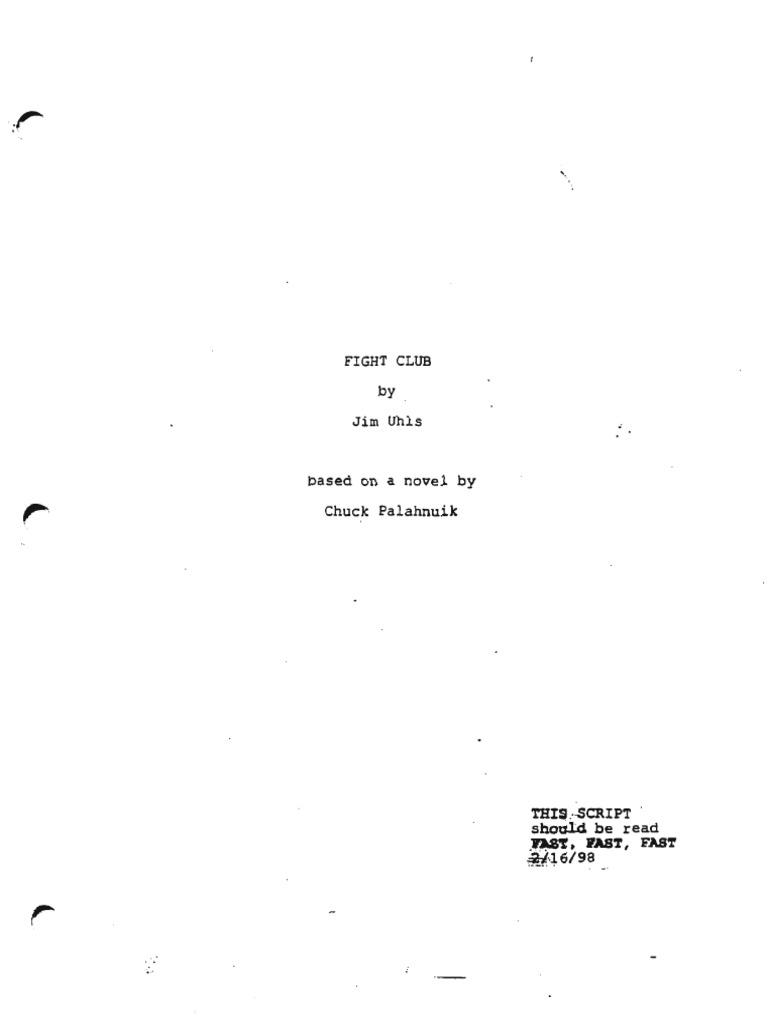 Screenplay Fight Club | PDF