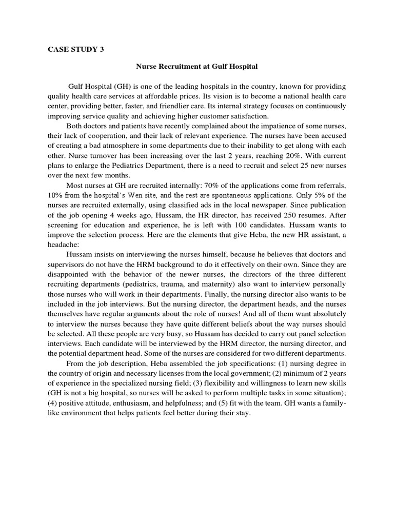 Case Study 3 | PDF | Nursing | Hospital
