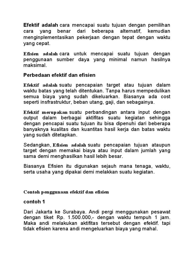 Manajemen Efektif Dan Efisien | PDF | Karier & Perkembangan