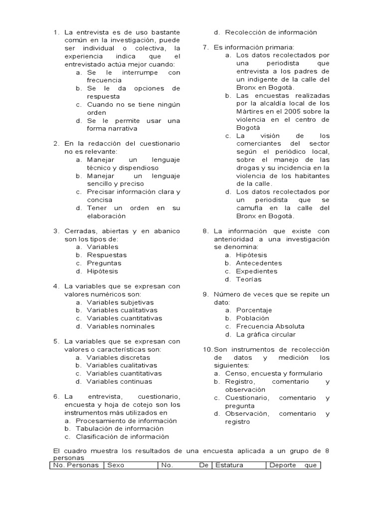 Preguntas Tipo Icfes | PDF | Histograma