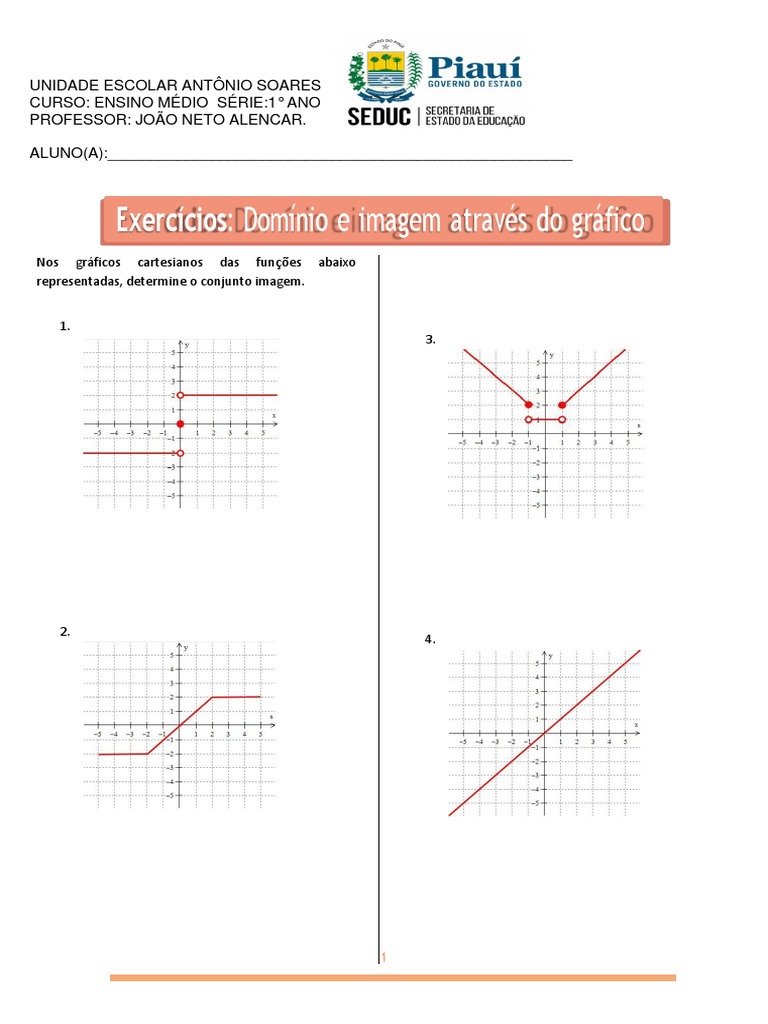 3 - Domínio e Imagem Através Do Gráfico | PDF