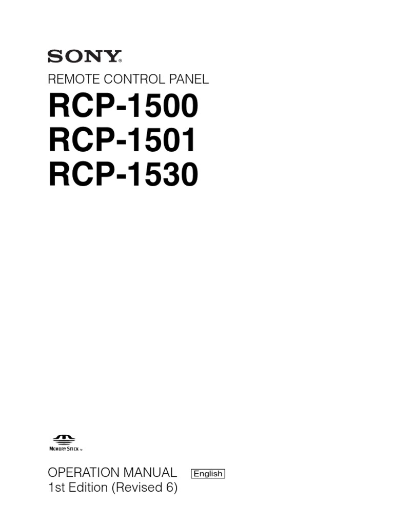 Sony RCP 1500-1501-1530 | PDF | Menu (Computing) | Usb Flash Drive