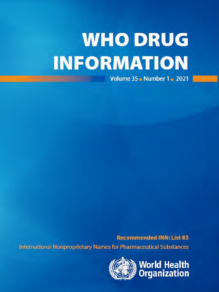WHO Drug Info 35, V - 1-Eng | PDF | Ethanol | World Health Organization