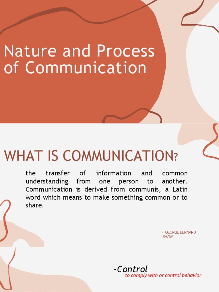 Nature and Process of Communication | PDF