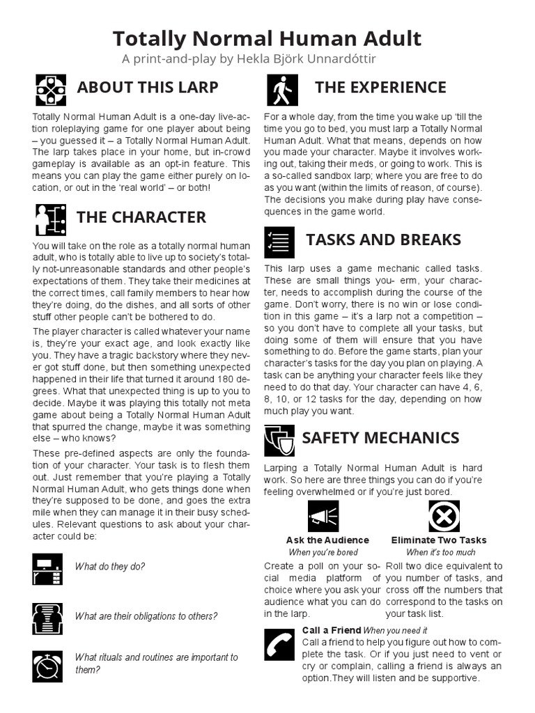 Totally Normal Human Adult RPG | PDF