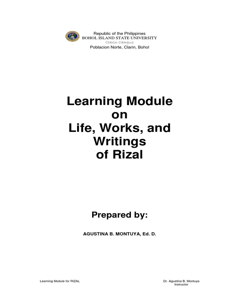 Rizal - Prelim To Midterm Module | PDF