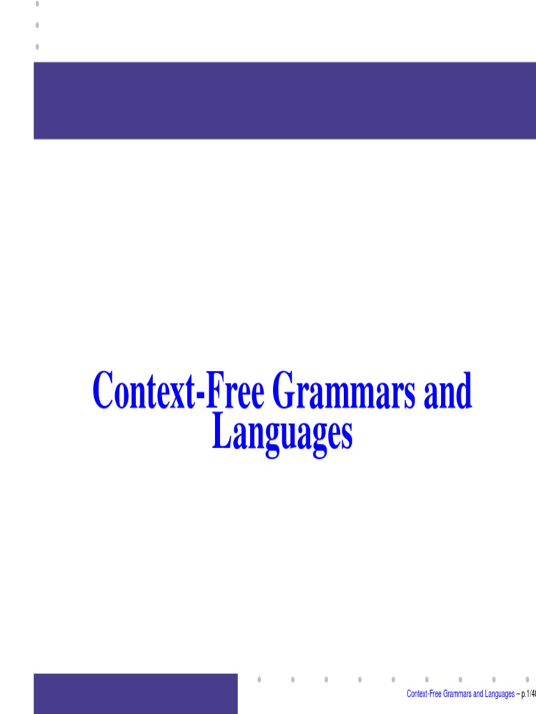 Context-Free Grammars and Languages | PDF