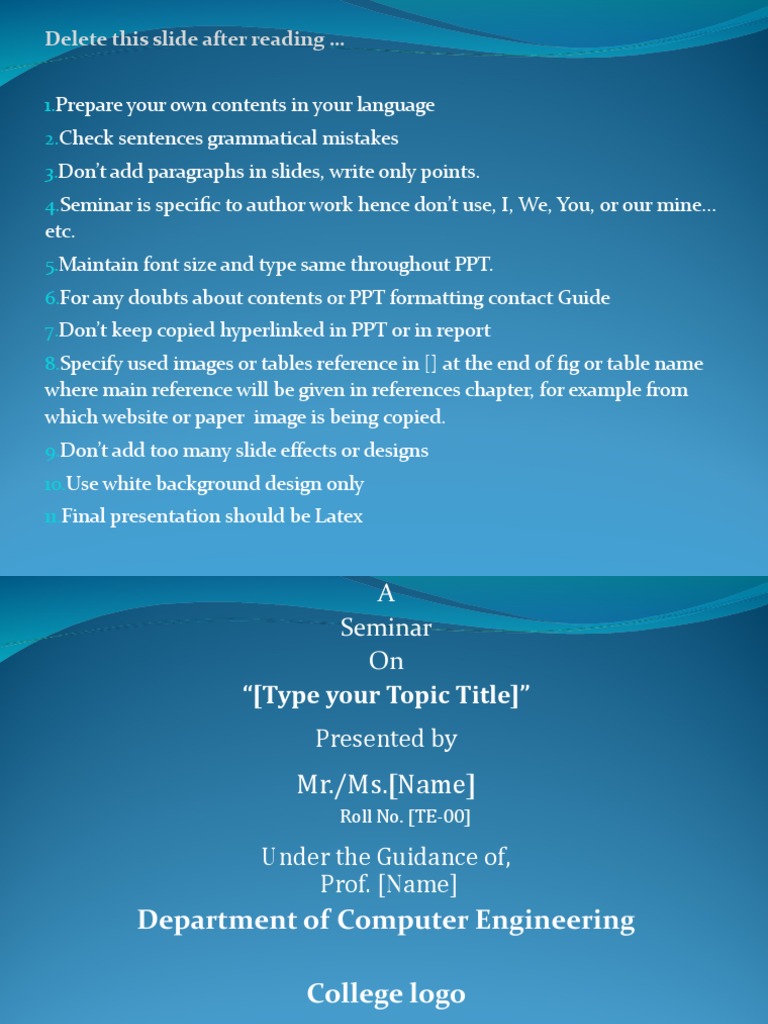 TE Seminar PPT Template | PDF | Algorithms | System