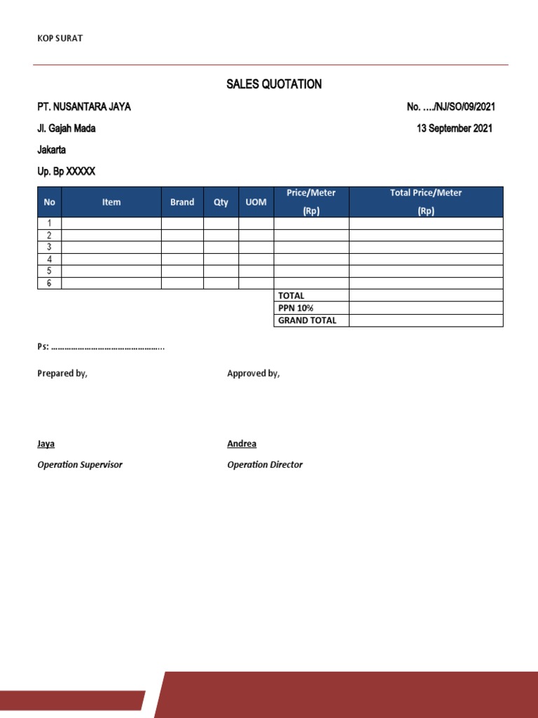 Format Penawaran | PDF