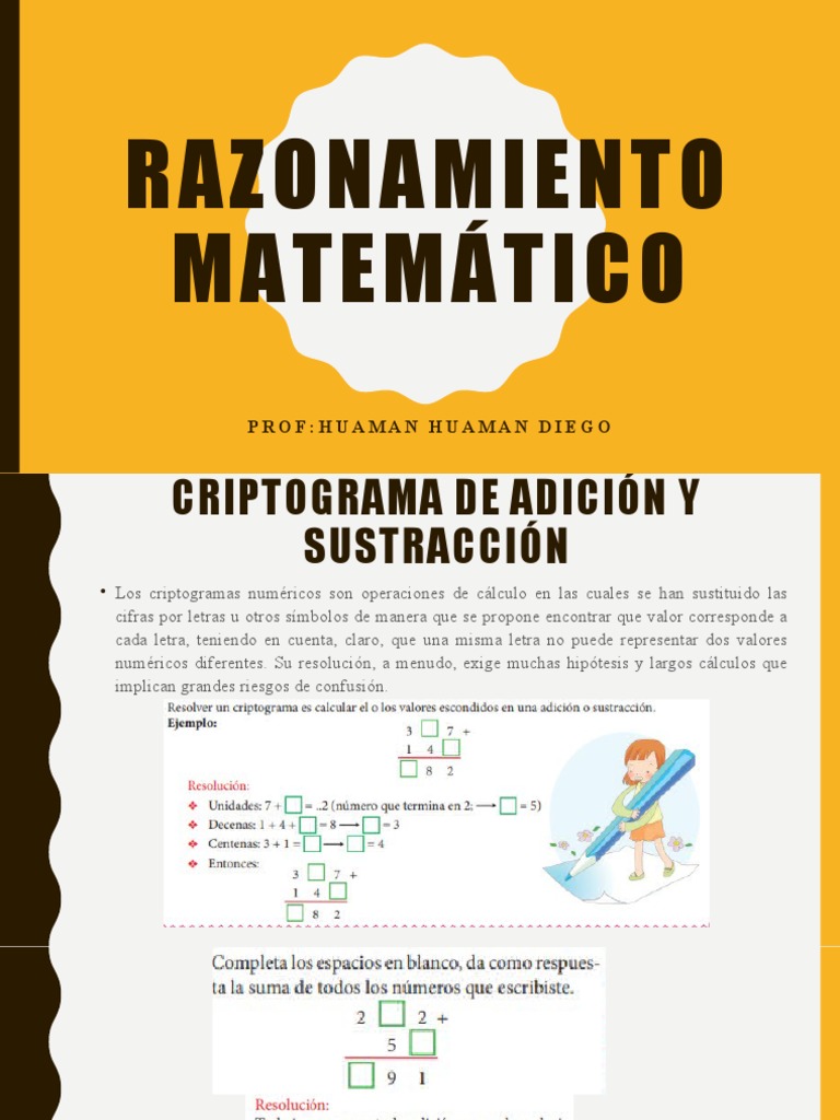 Criptograma Numérico de Adición y Sustracción | PDF