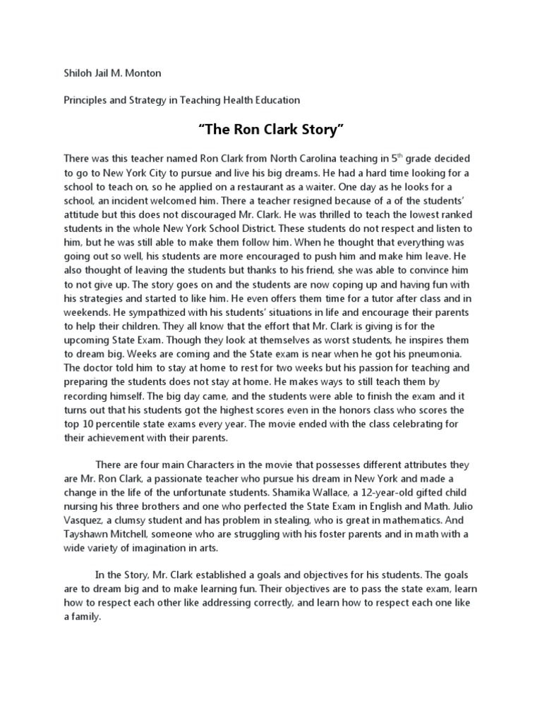 Reflection Paper-Ron Clark | PDF | Behavior Modification | Cognition