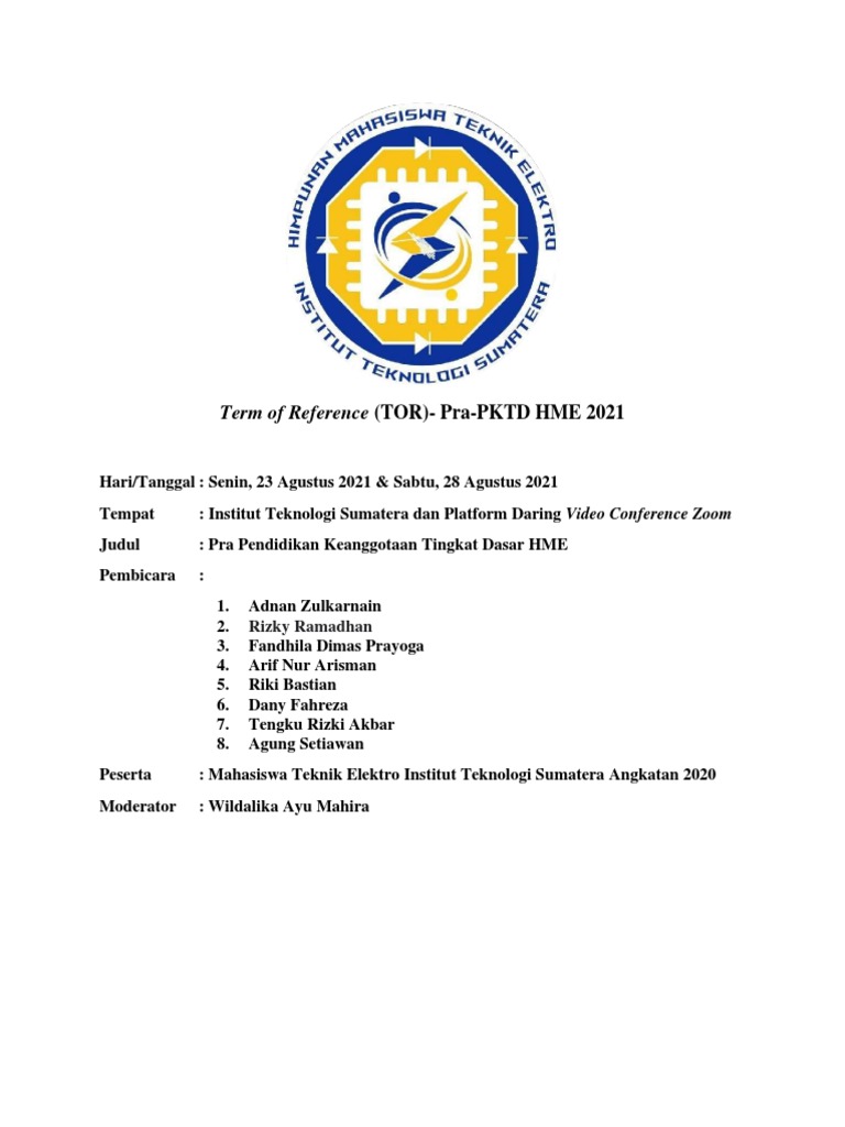 Pra-PKTD HME ITERA 2021 | PDF | Komputer | Teknologi & Rekayasa