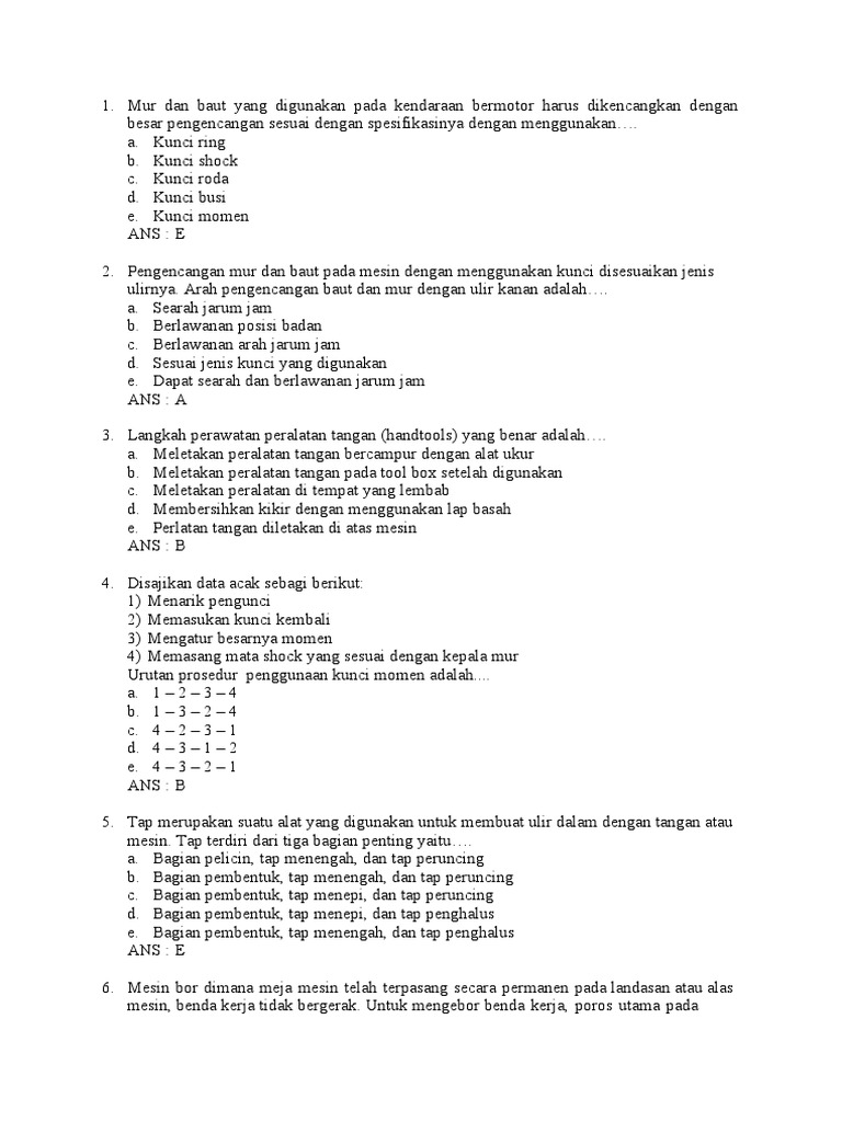 Soal Dan Jawaban Pdto 10 TBSM | PDF
