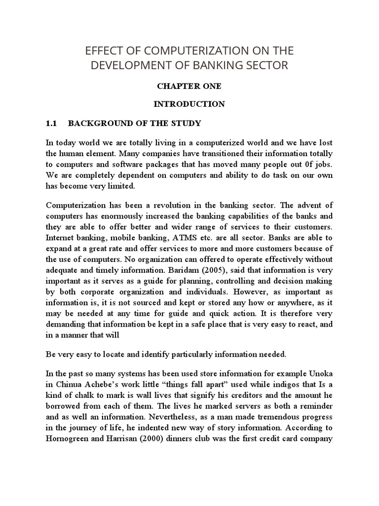 Impact of Computerization on Banking | PDF | Banks | Automation