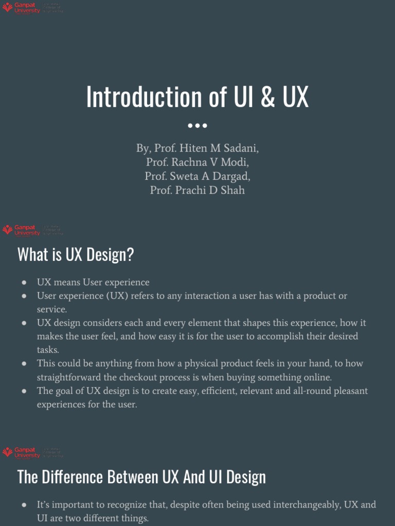 Introduction of UI - UX | PDF | User Experience | Usability