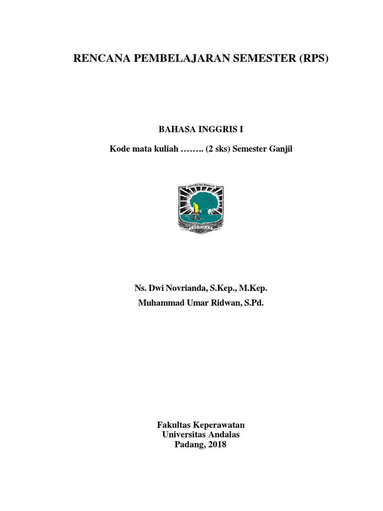 RPS Bahasa Inggris I | PDF