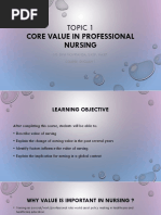 Core Values in Professional Nursing | PDF | Value (Ethics) | Autonomy