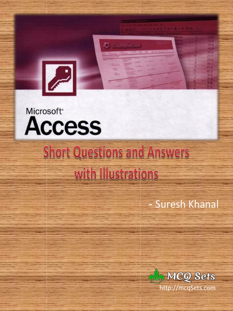 MS Access Short Questions Answers | Download Free PDF | Relational ... MS Access Short Questions Answers | Download Free PDF | Relational ...