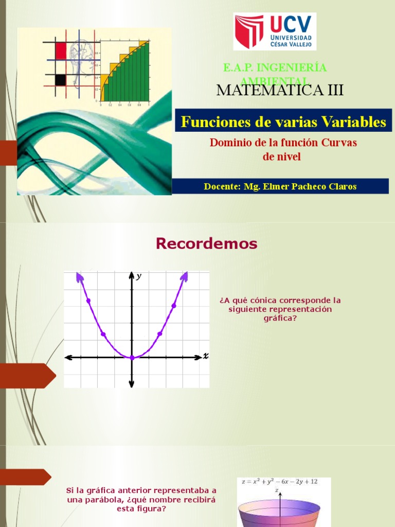 Análisis de funciones de varias variables, curvas de nivel y trazas | PDF | Función (Matemáticas ...