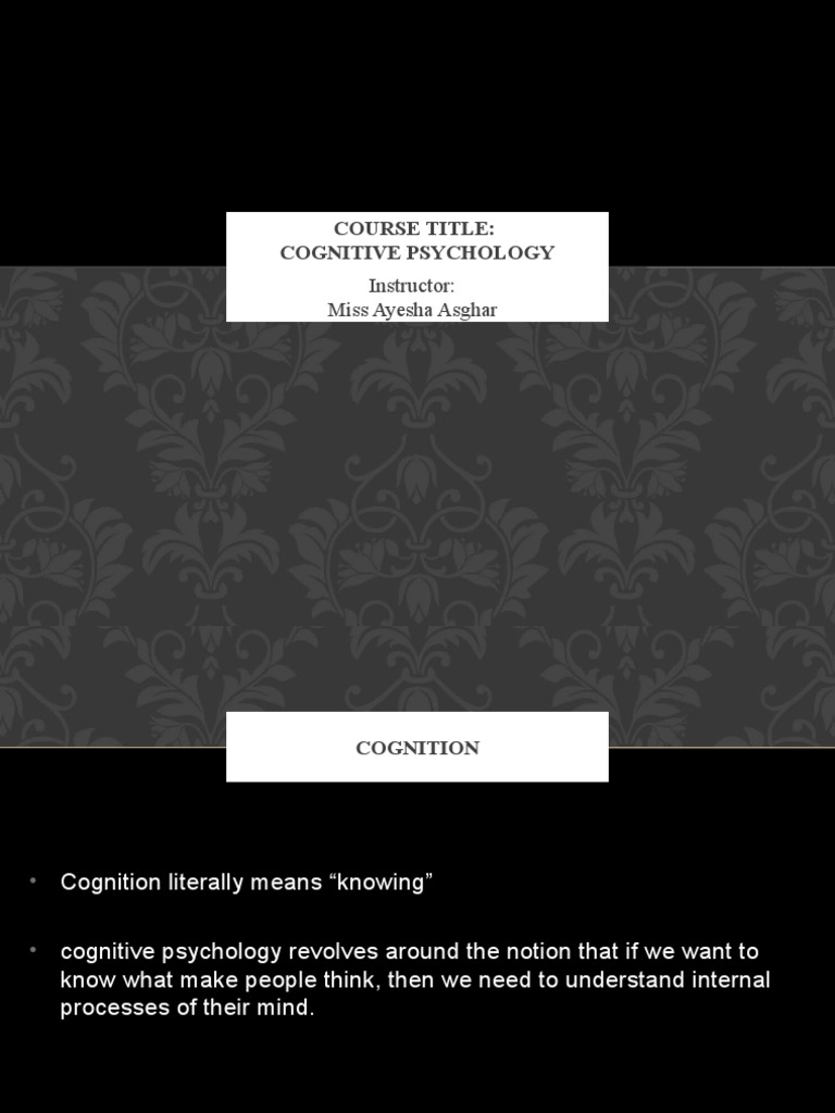 Cognitive Psychology | PDF | Psychology | Cognition
