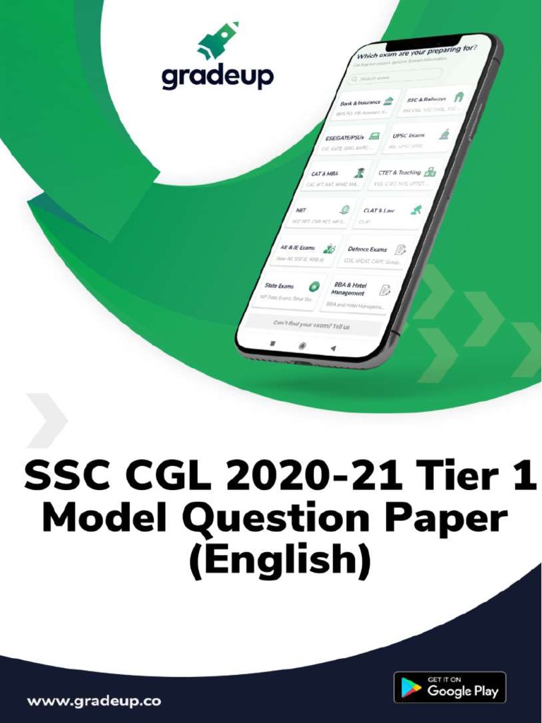 SSC CGL 2020 21 Tier 1 Model Question Paper English 53 | PDF | Force | Verb