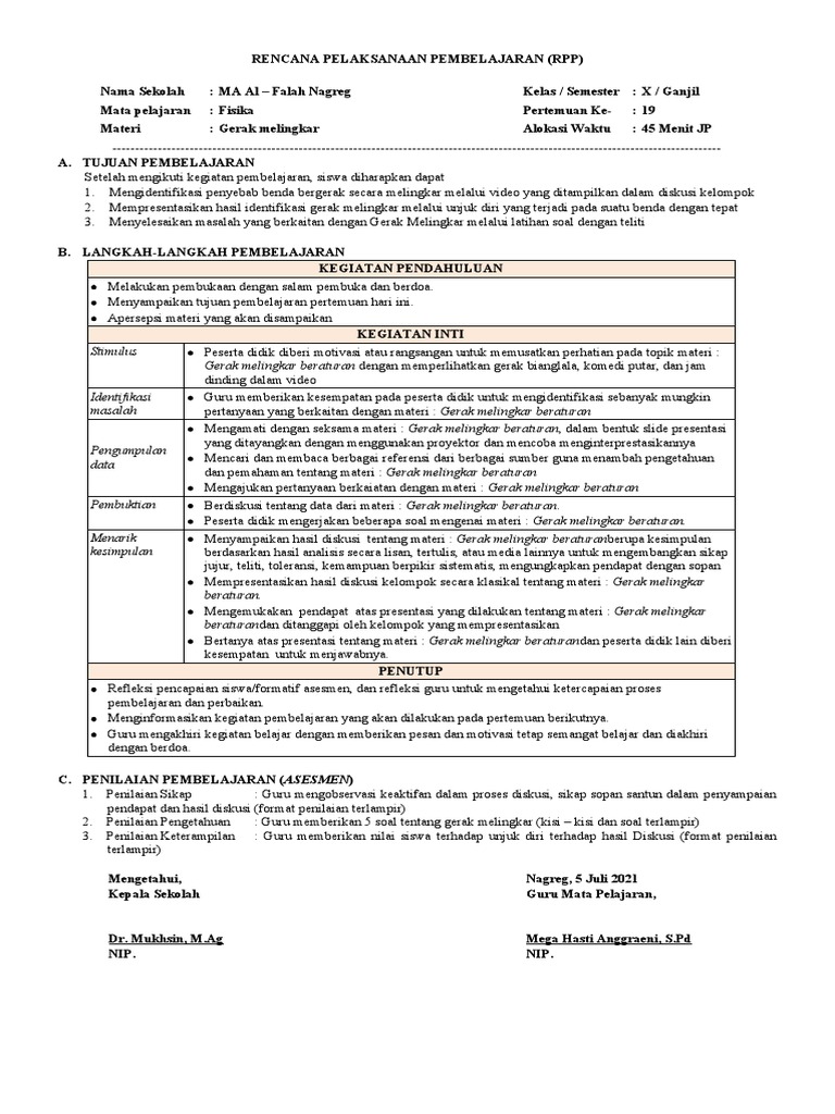 Master RPP Model Discovery Learning | PDF