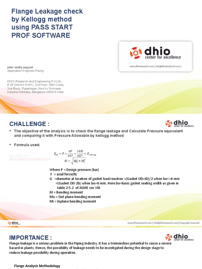 Flange Leakage Analysis Using Kellogg Method | PDF | Chemical ...