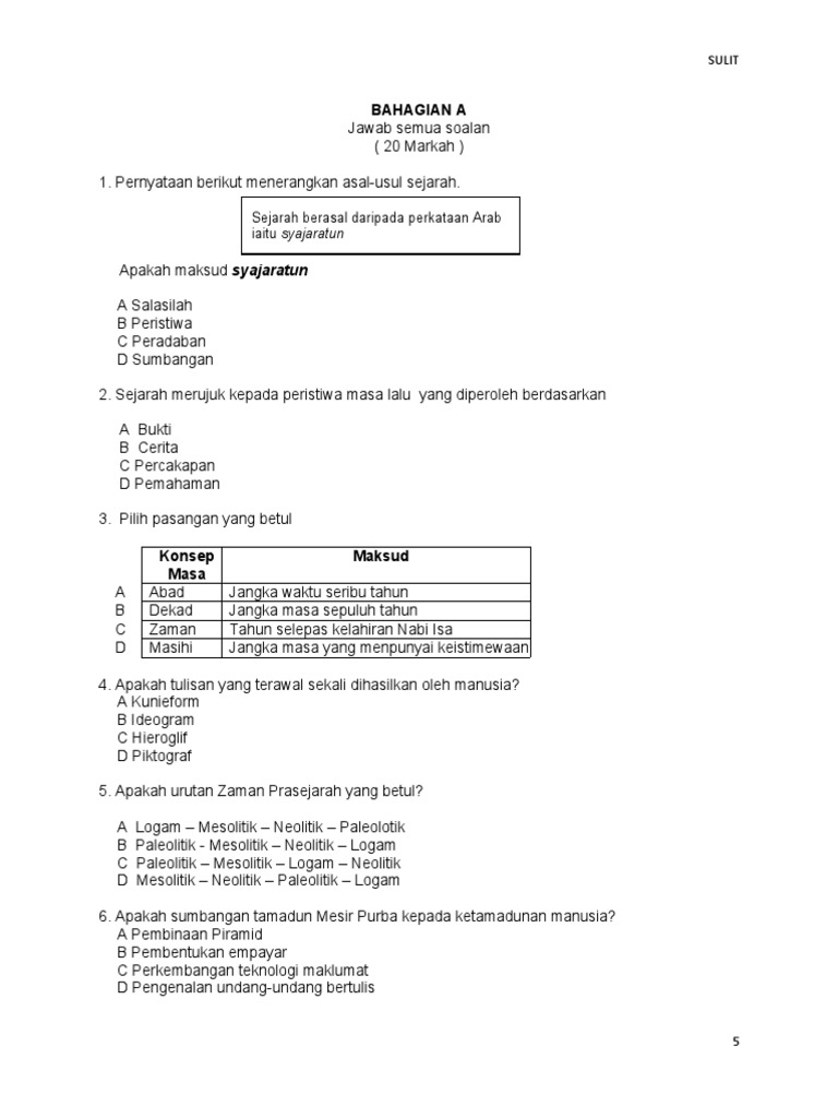 Set Lengkap PAT Bahagian A, B, C Dan Skema Jawapan | PDF