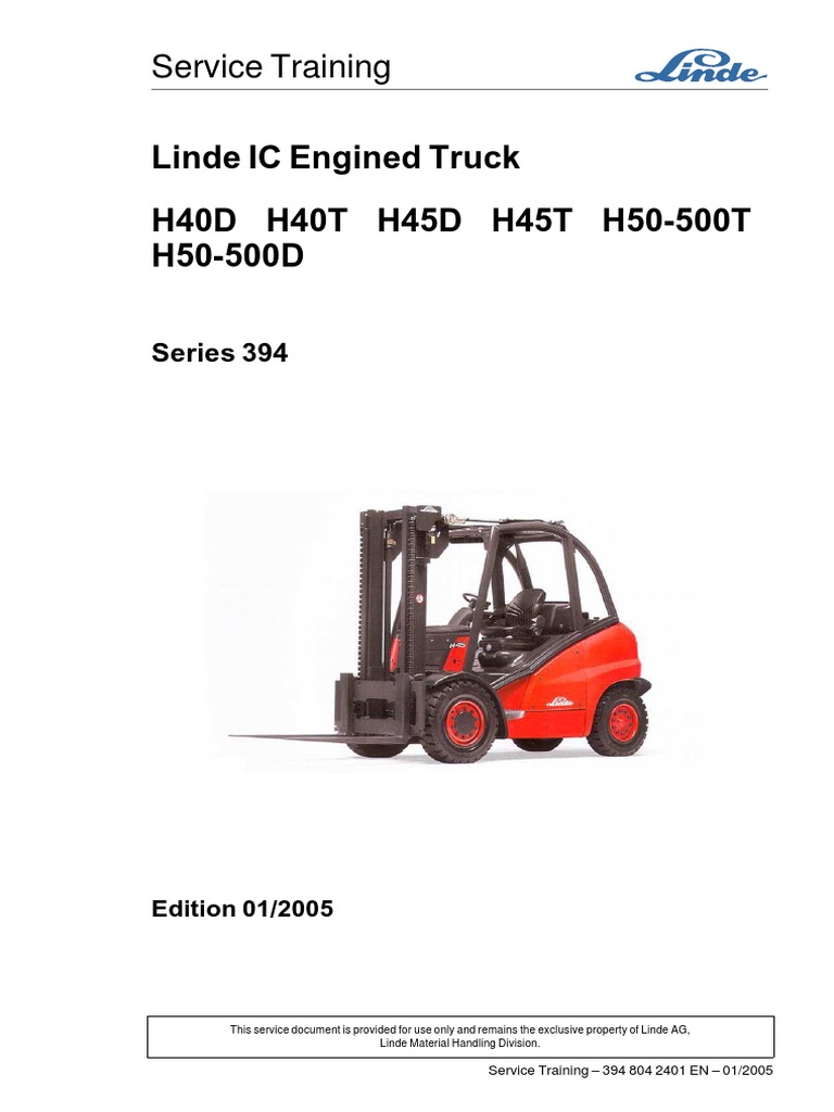 Linde 394 Service Training | PDF | Vehicle Technology | Vehicles