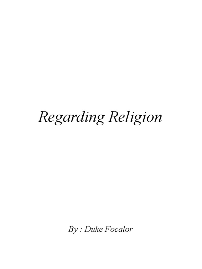 Regarding Religion: By: Duke Focalor | PDF | Adam And Eve | Muhammad