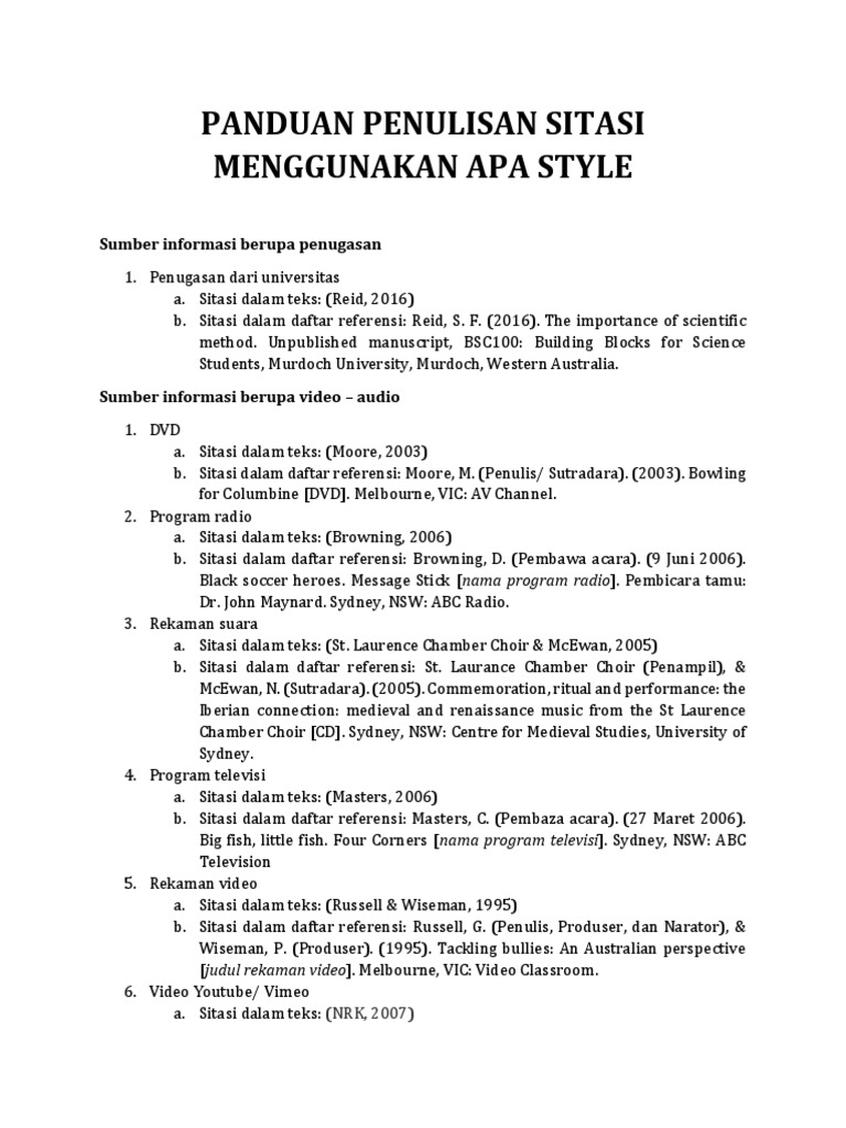 Panduan Penulisan Sitasi | PDF | Ilmu Sosial
