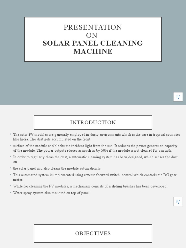 Automatic Solar Panel Cleaning System | PDF