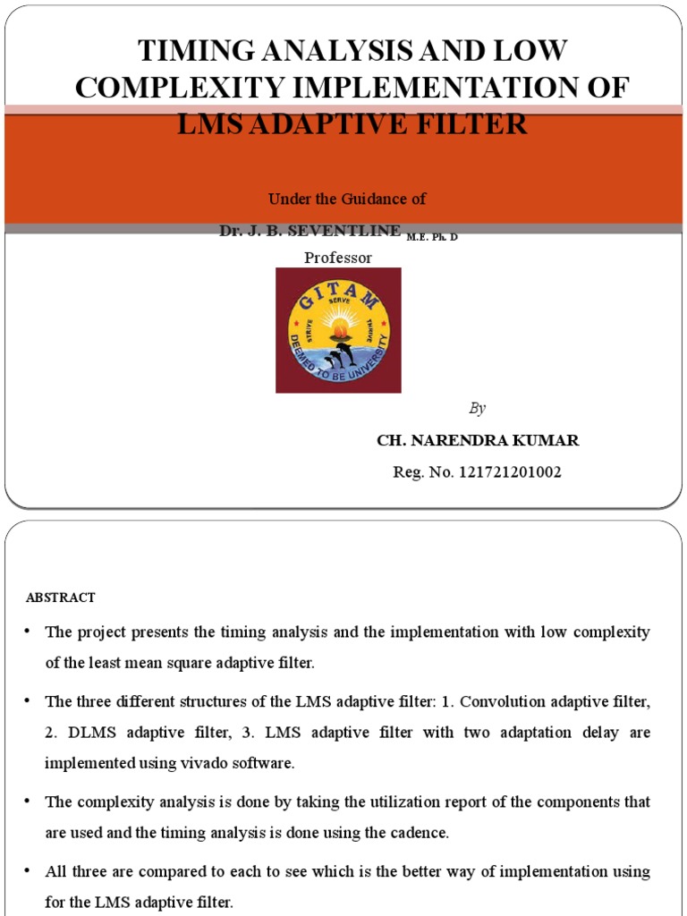 Timing Analysis And Low Complexity Implementation Of Lms Adaptive Filter Pdf Filter Signal 