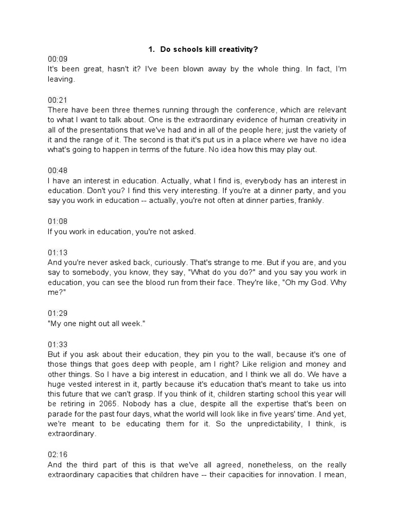 Do Schools Kill Creativity? | Download Free PDF | Wright Brothers